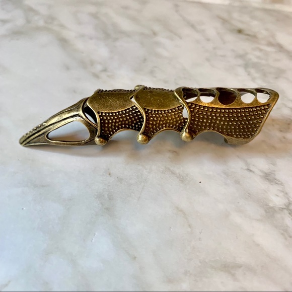 PLK | Jewelry | Gold Brass Full Finger Claw Ring | Poshmark